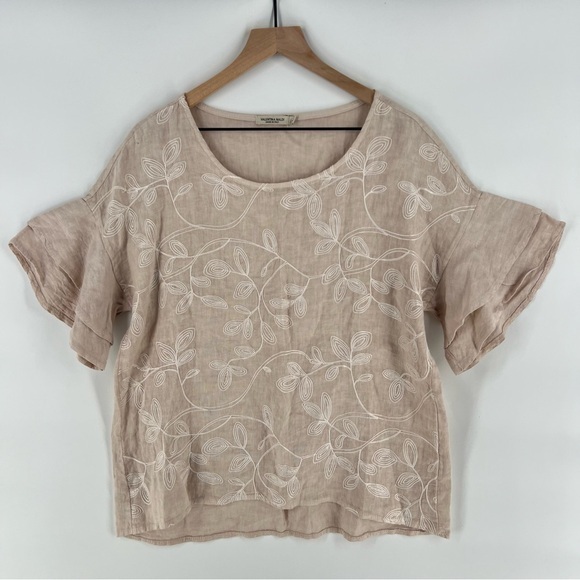 Valentina Naldi | Tops | Valentina Naldi Embroidered Floral Vines ...